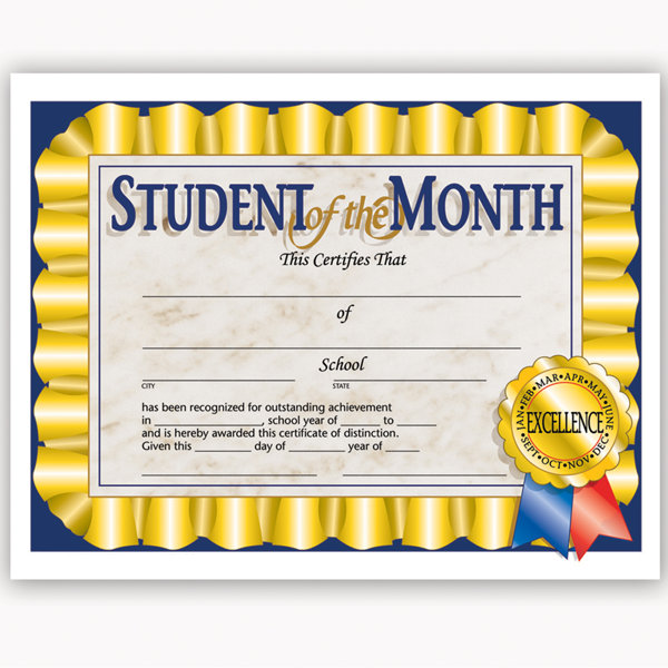 Hayes School Publishing Student Of The Month Certificate Wayfair